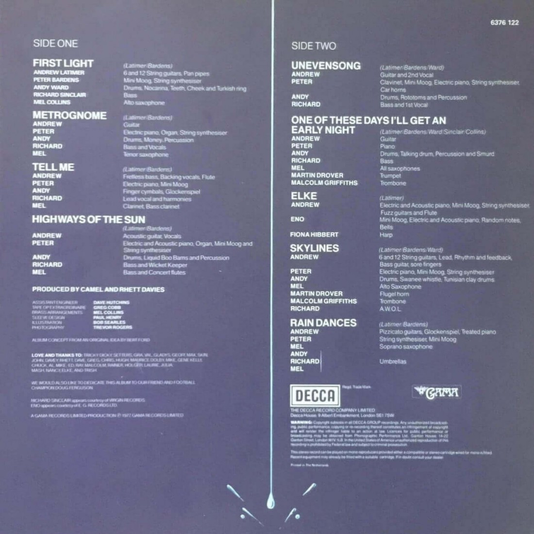 Camel - Rain Dances - 1977 I Plak Sesi