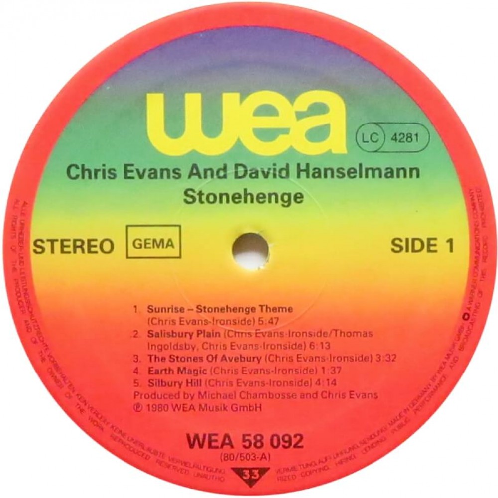 Chris Evans And David Hanselmann - Stonehenge - 1980Plak Sesi