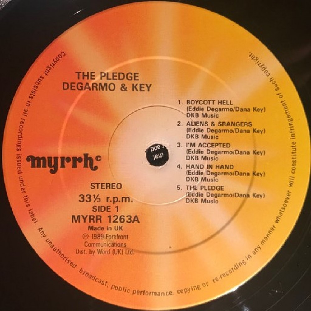 DeGarmo & Key - The Pledge - 1989Plak Sesi