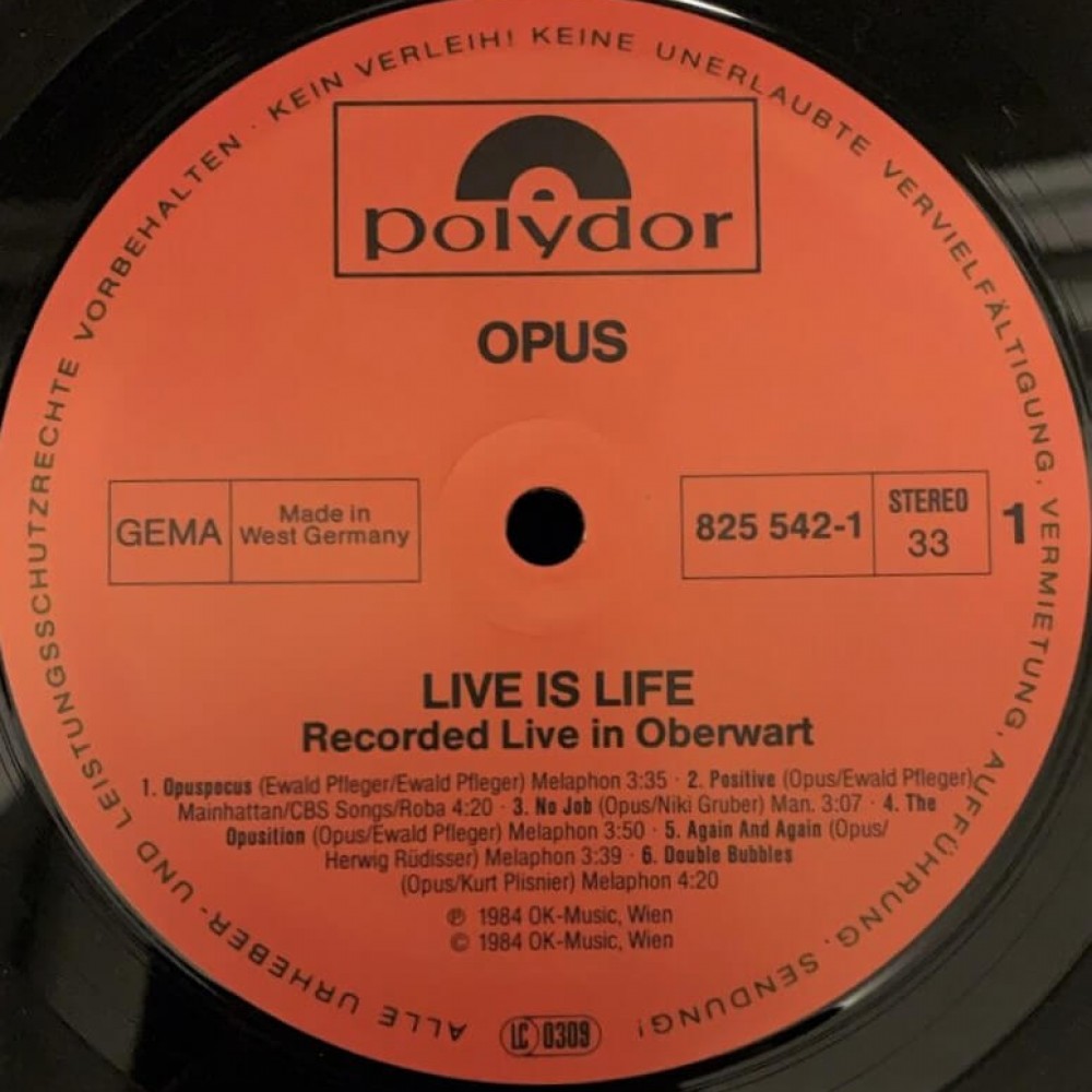 Opus - Life Is Life - 1985 I Plak Sesi