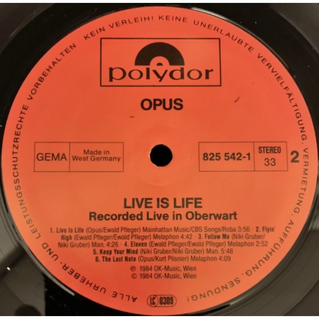 Opus - Life Is Life - 1985 I Plak Sesi