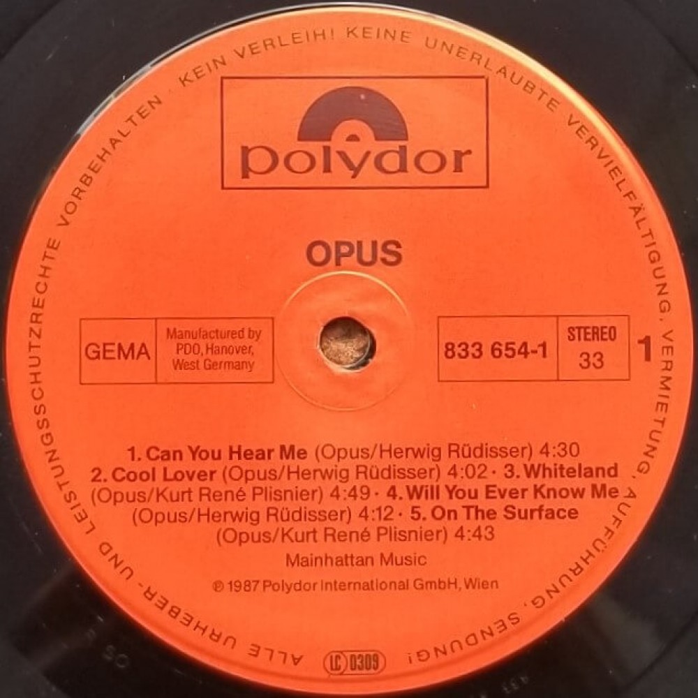 Opus - Opus - 1987 I Plak Sesi