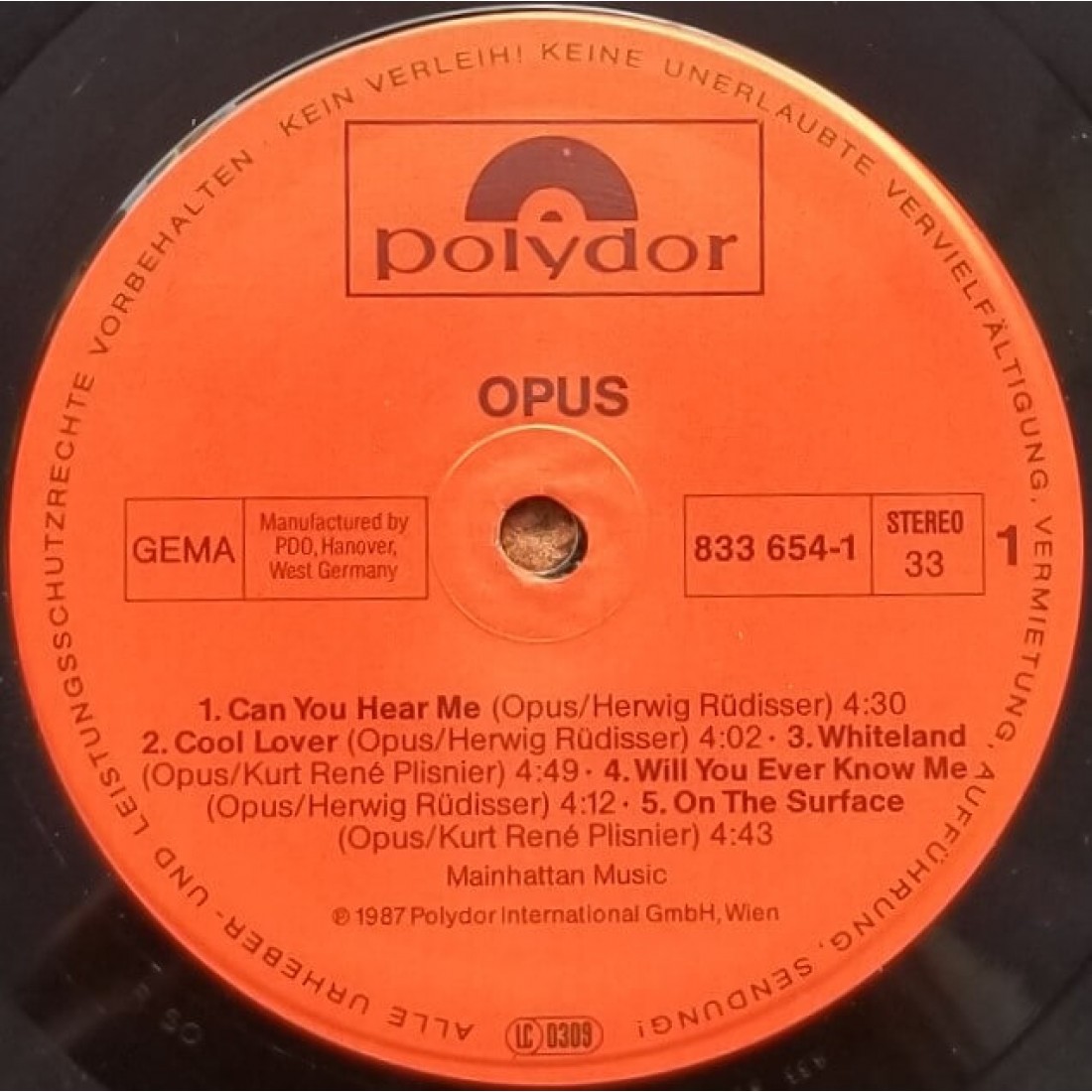 Opus - Opus - 1987 I Plak Sesi