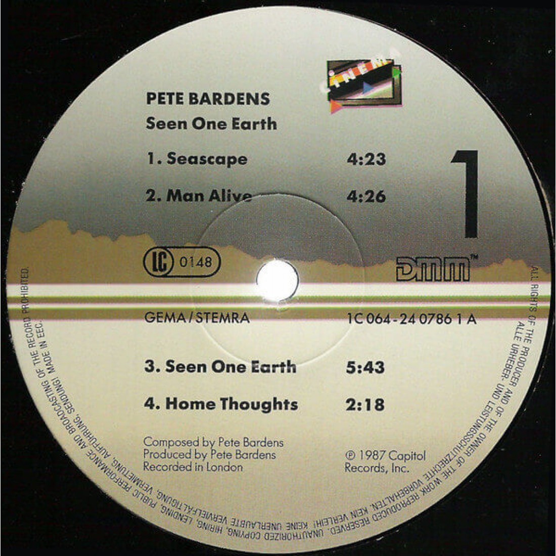 Pete Bardens - Seen One Earth - 1987 I Plak Sesi