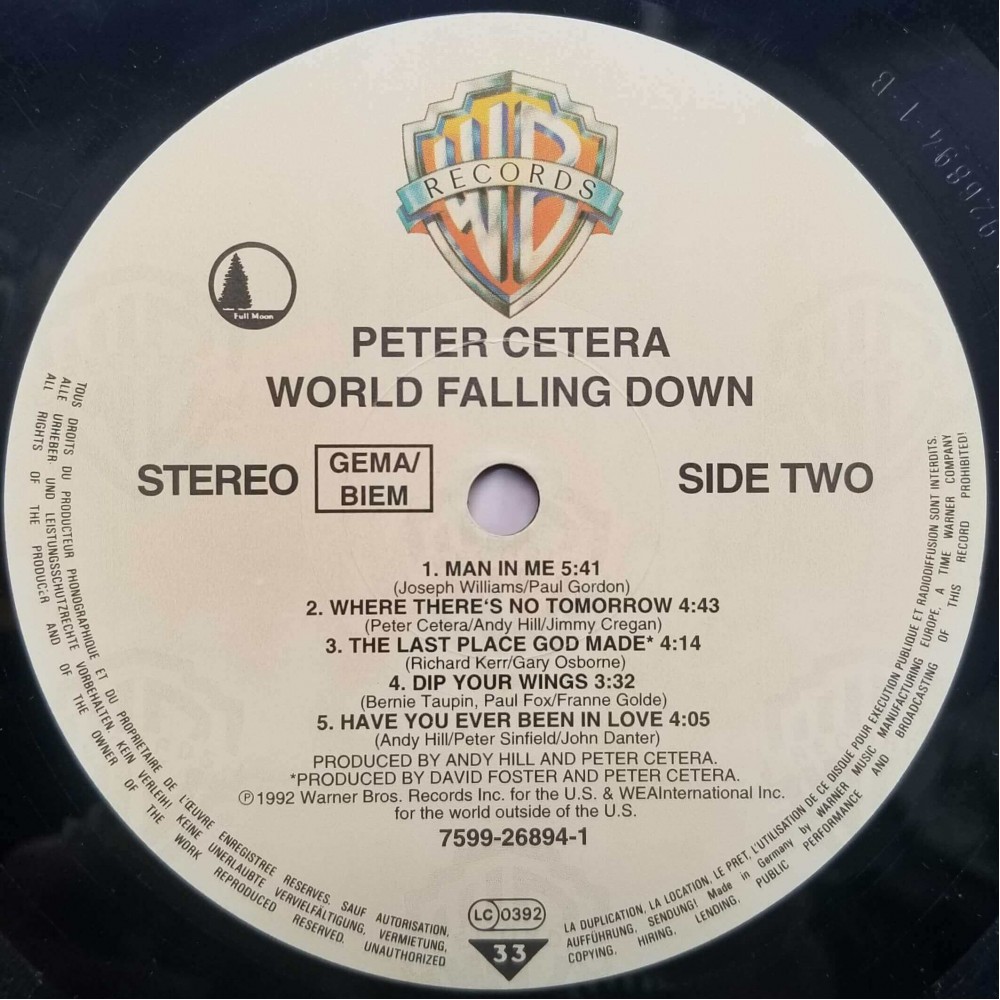 Peter Cetera - World Falling Down - 1992 I Plak Sesi