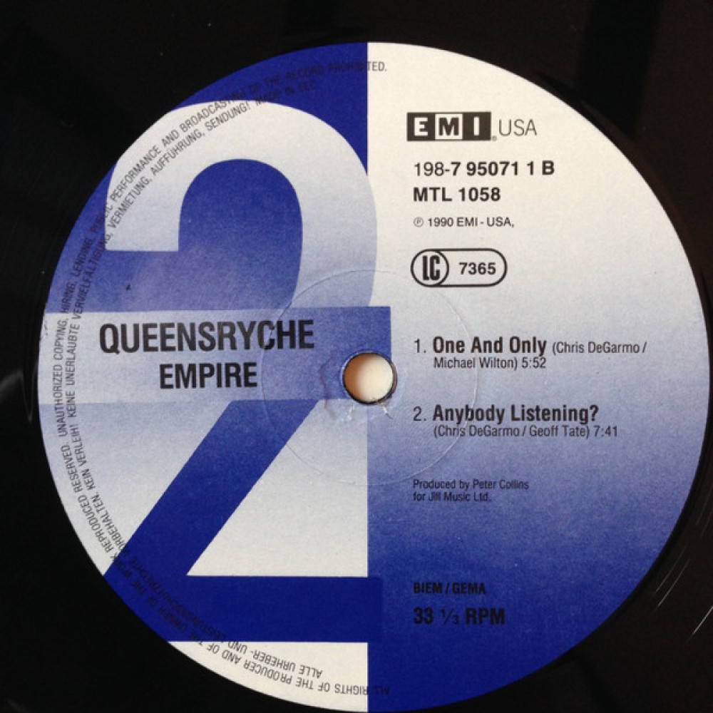 Queensryche - Empire - 1990 I Plak Sesi