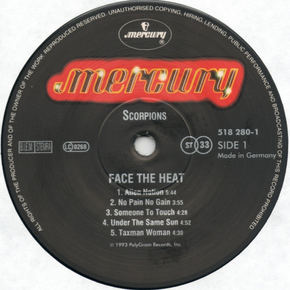 Scorpions - Face The Heat - 1993 I Plak Sesi