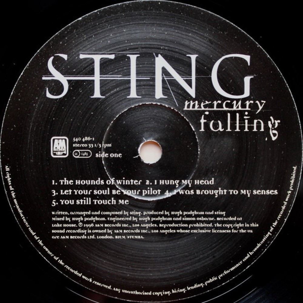 Sting - Mercury Falling - 2016Plak Sesi