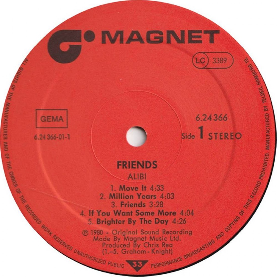Alibi - Friends - 1980 I Plak Sesi