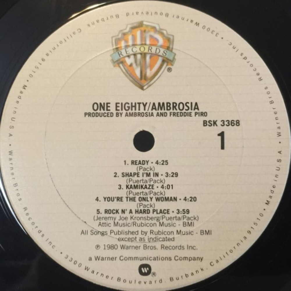 Ambrosia - One Eighty - 1980 I Plak Sesi