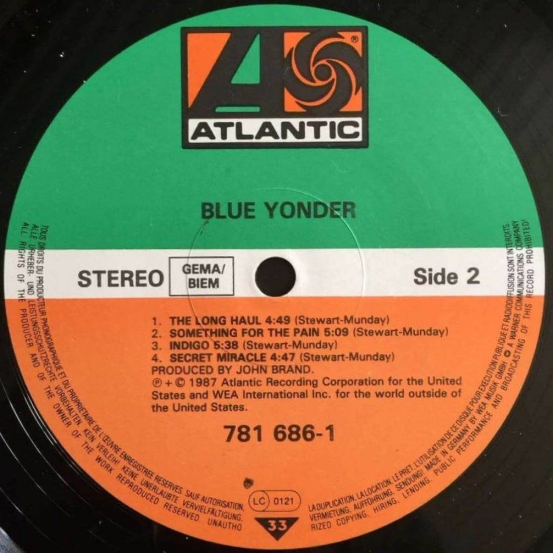 Blue Yonder - Blue Yonder - 1987 I Plak Sesi