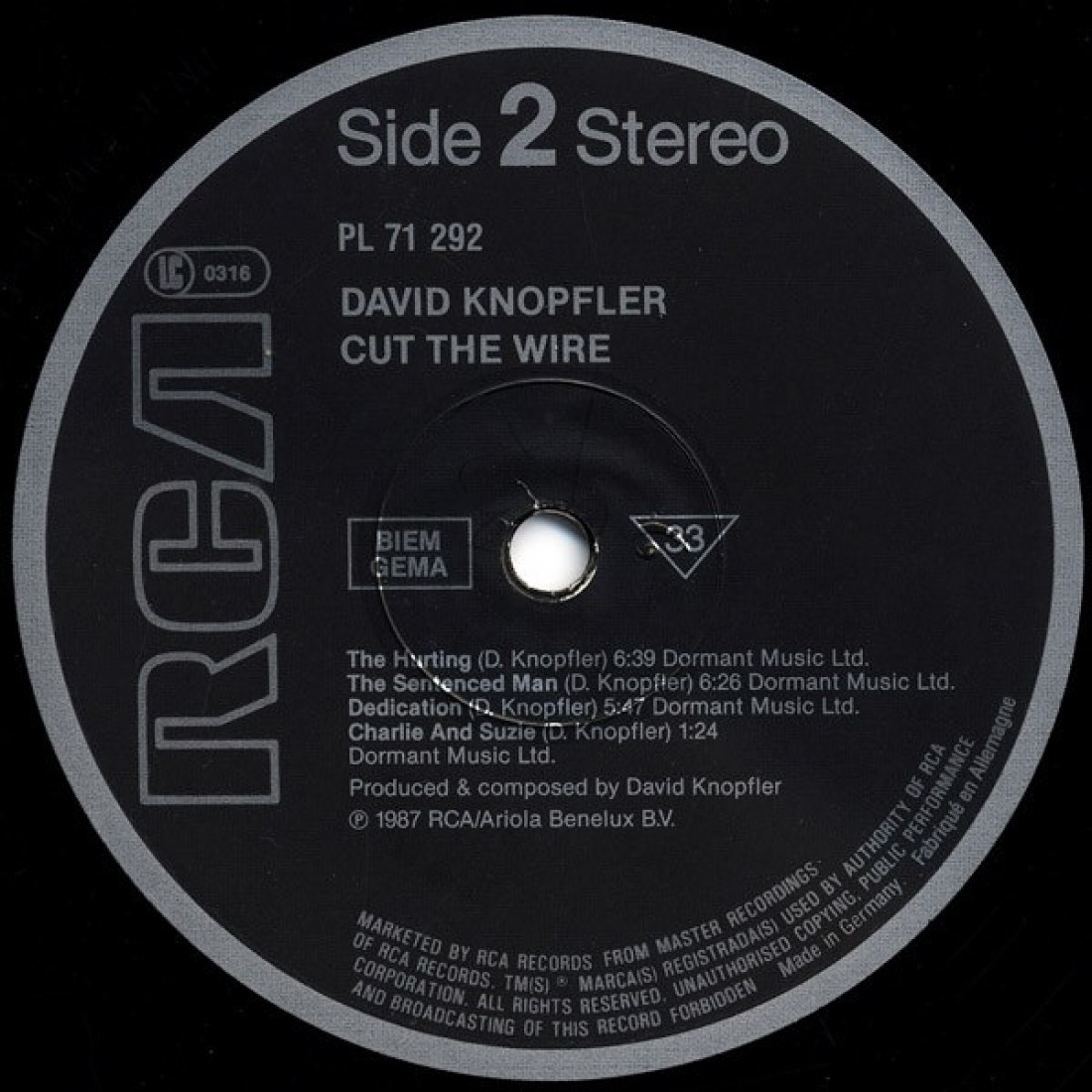 David Knopfler - Cut The Wire - 1987 I Plak Sesi
