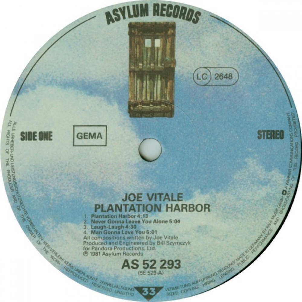 Joe Vitale - Plantation Harbor - 1981 I Plak Sesi