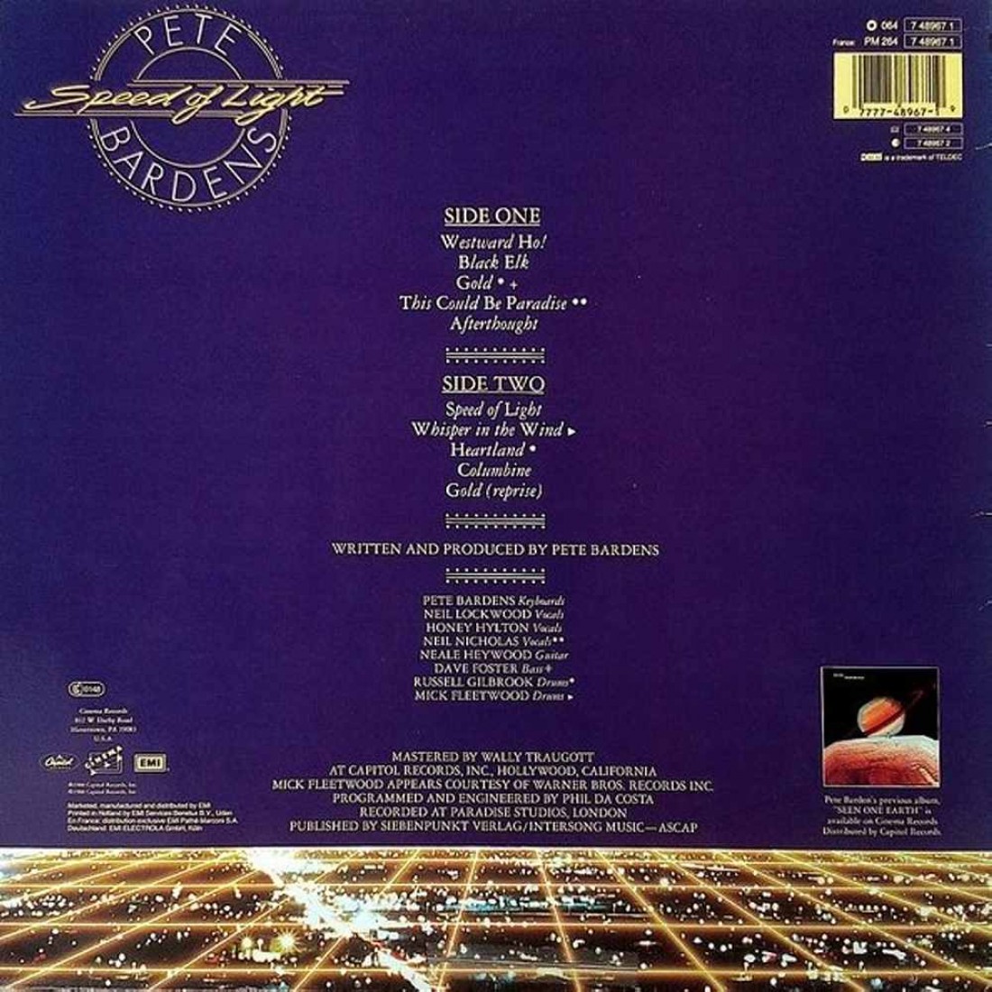 Pete Bardens - Speed Of Light - 1988Plak Sesi