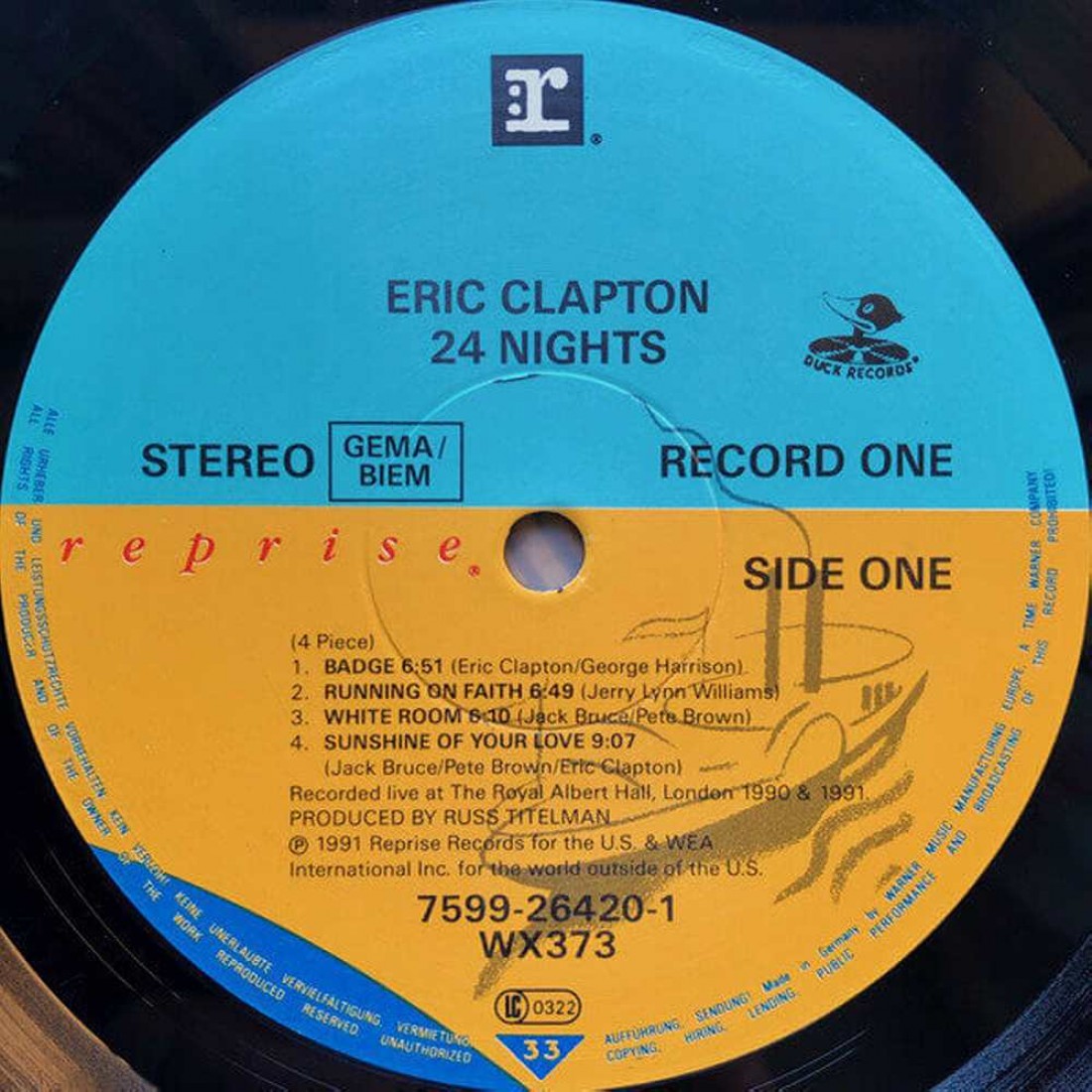 Eric Clapton - 24 Nights - 1991Plak Sesi