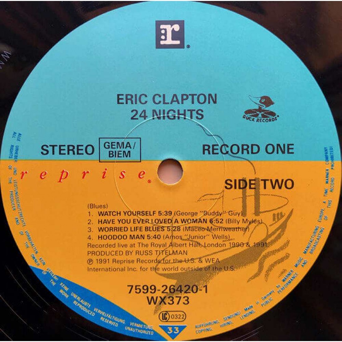 Eric Clapton - 24 Nights - 1991Plak Sesi