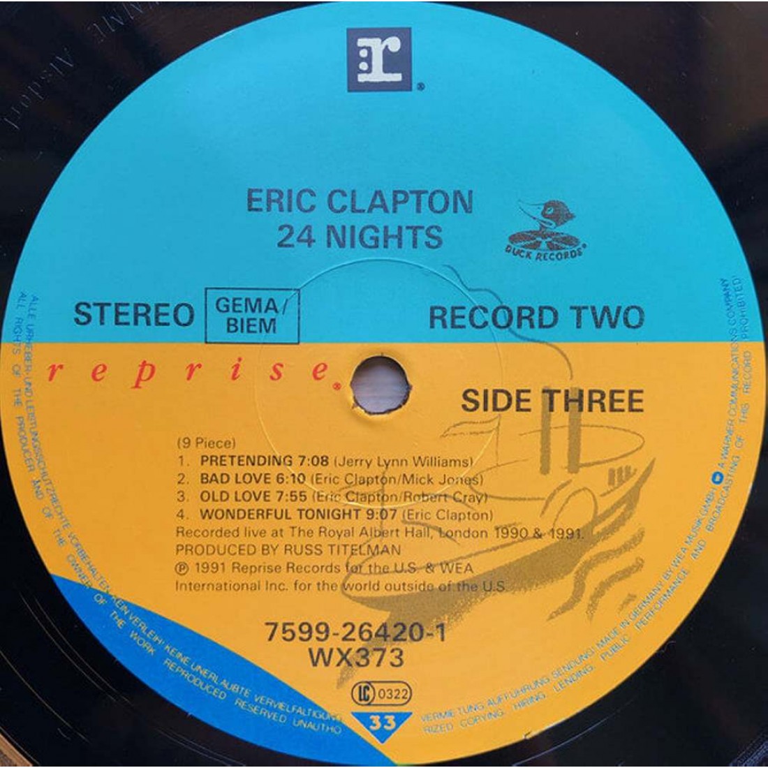 Eric Clapton - 24 Nights - 1991Plak Sesi