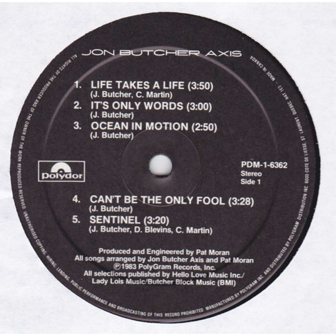 The Jon Butcher Axis - Jon Butcher Axis - 1983Plak Sesi