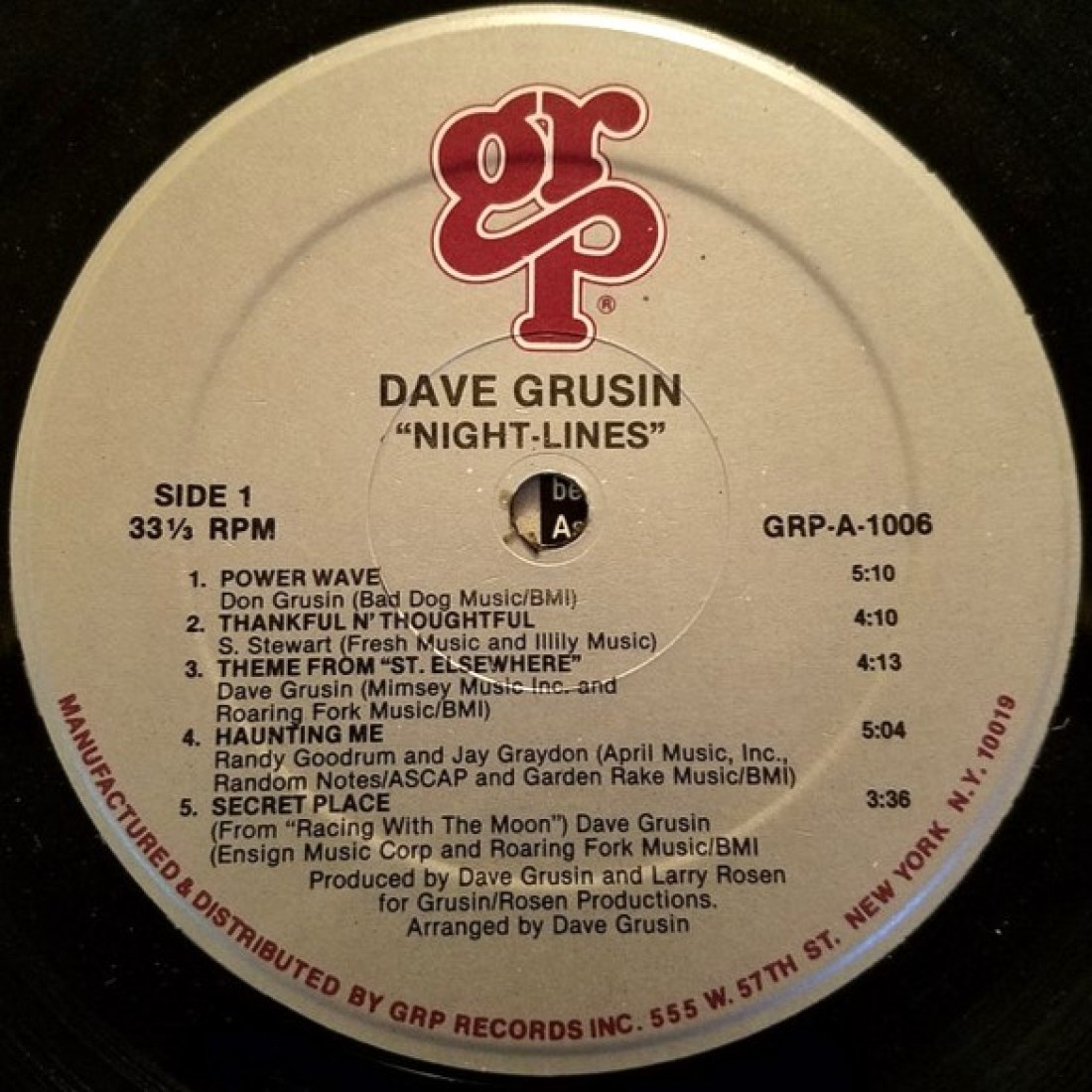 Dave Grusin - Night-Lines - 1984 I Plak Sesi