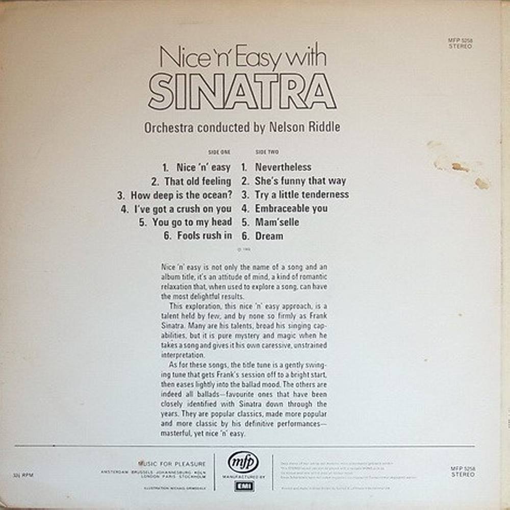 Frank Sinatra - Nice'N Easy - 1972 I Plak Sesi