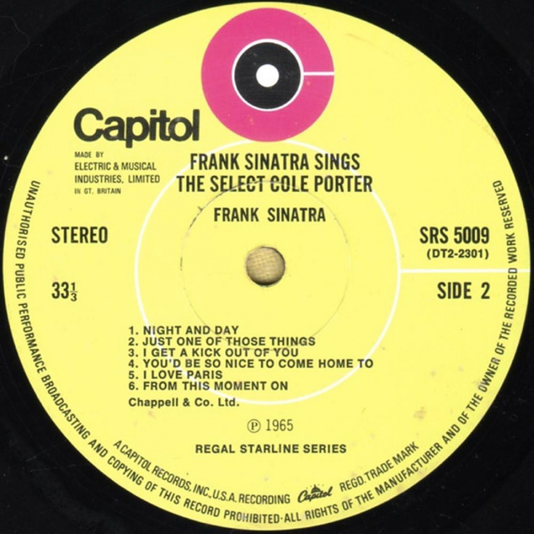 Frank Sinatra - Sings The Select Cole Porter - 1968Plak Sesi