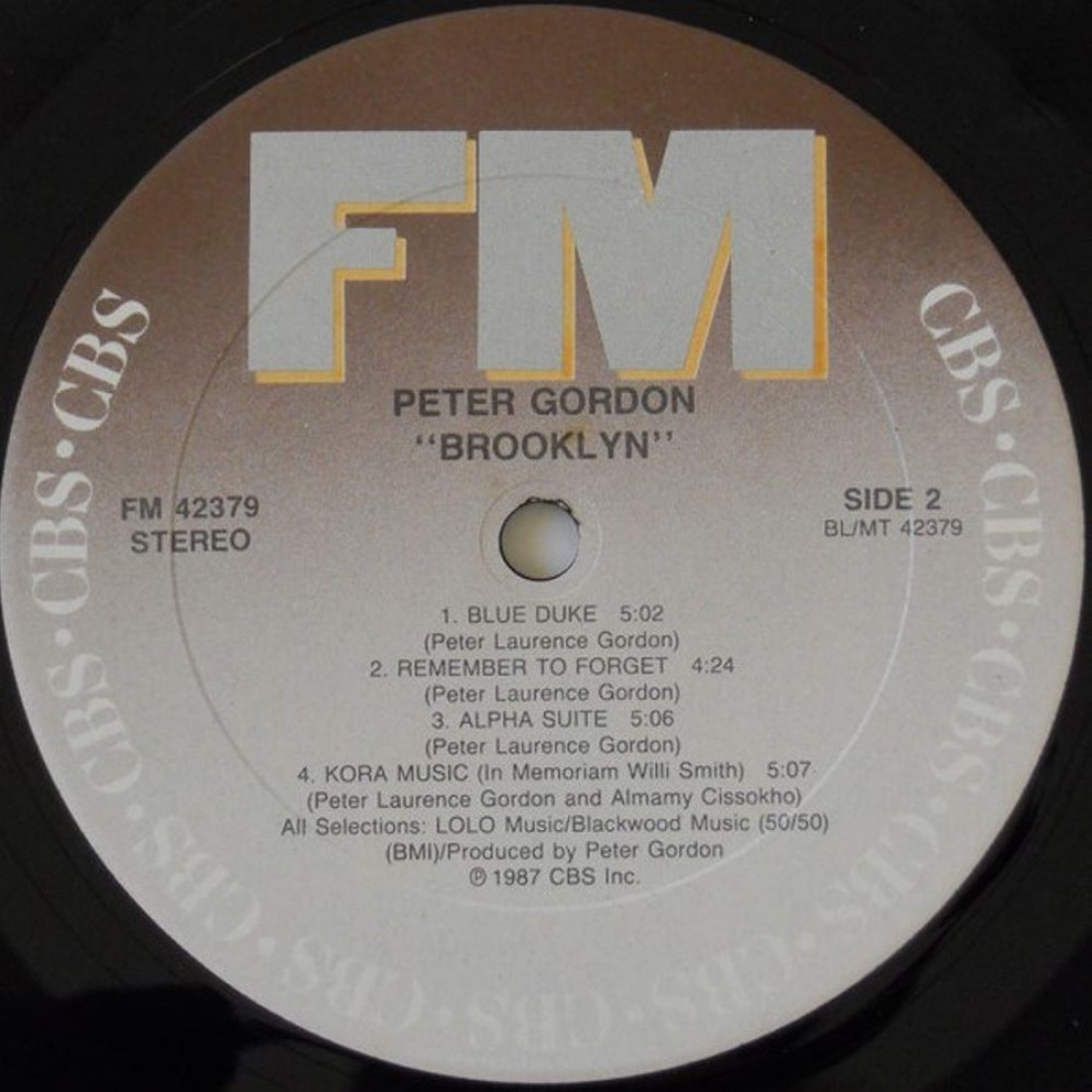 Peter Gordon - Brooklyn - 1987 I Plak Sesi