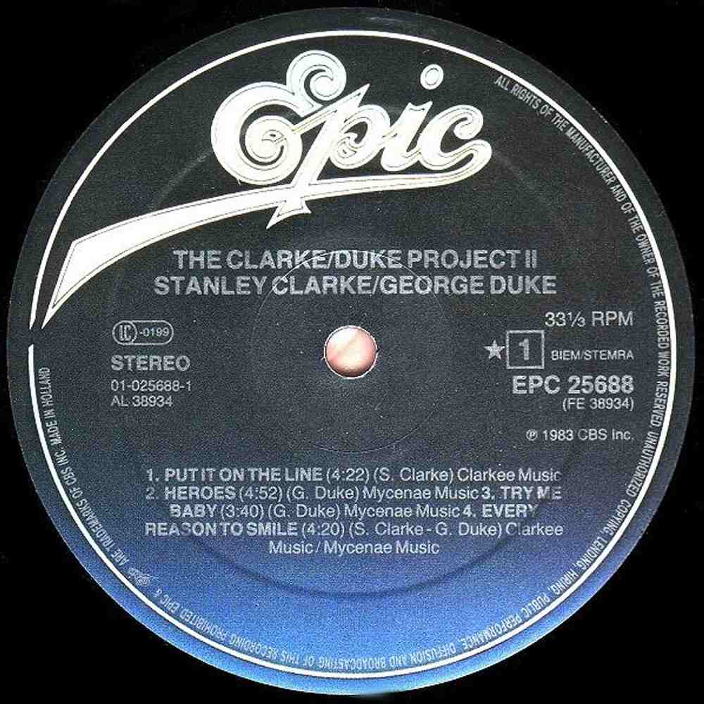 Stanley Clarke & George Duke - The Clarke Duke Project II - 1983 I Plak ...