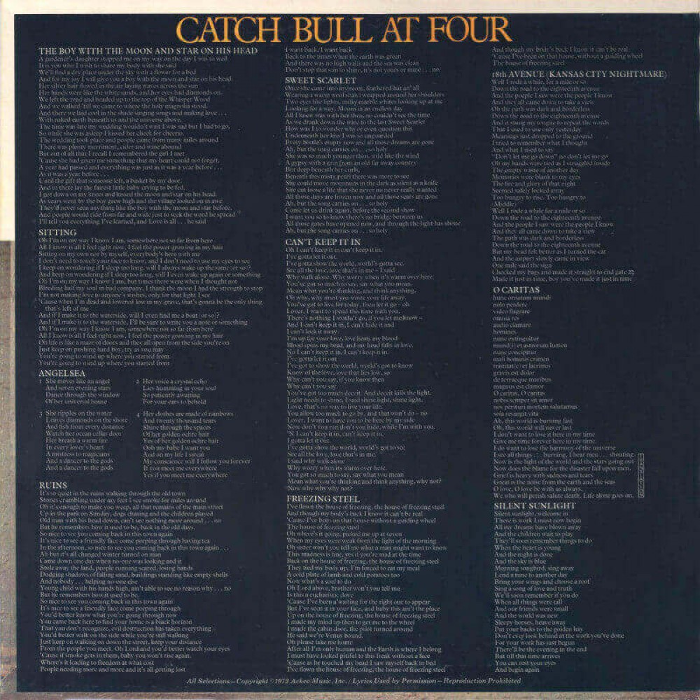 Cat Stevens - Catch Bull At Four - 1972 I Plak Sesi