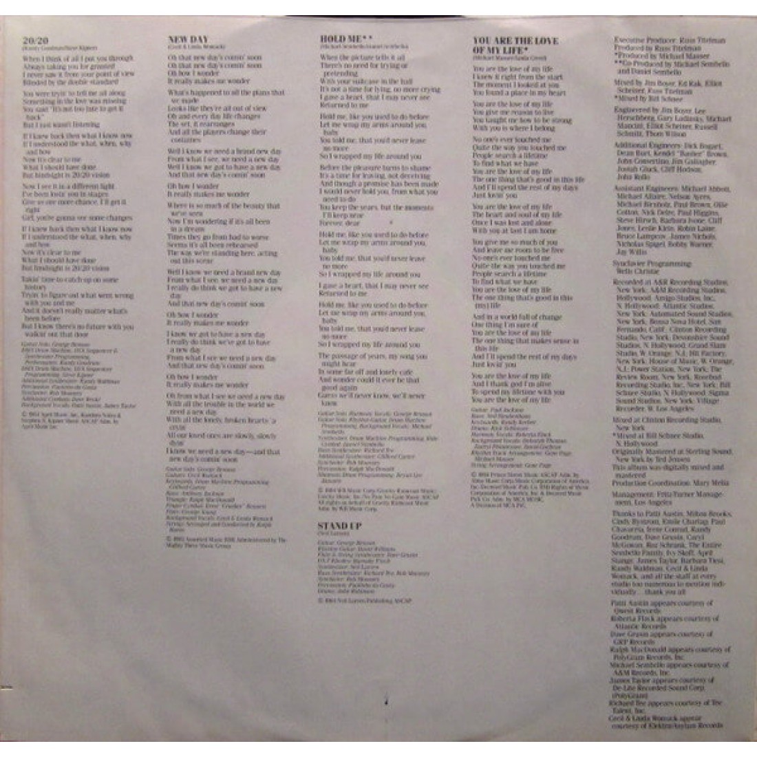 George Benson - 20/20 - 1985 I Plak Sesi