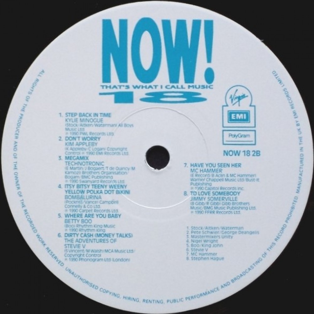 Various Artist - Now That's What I Call Music! 18 - 1990 I Plak Sesi